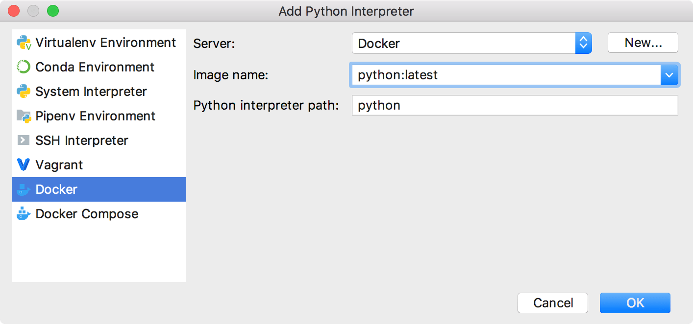 Connect Docker with PyCharm